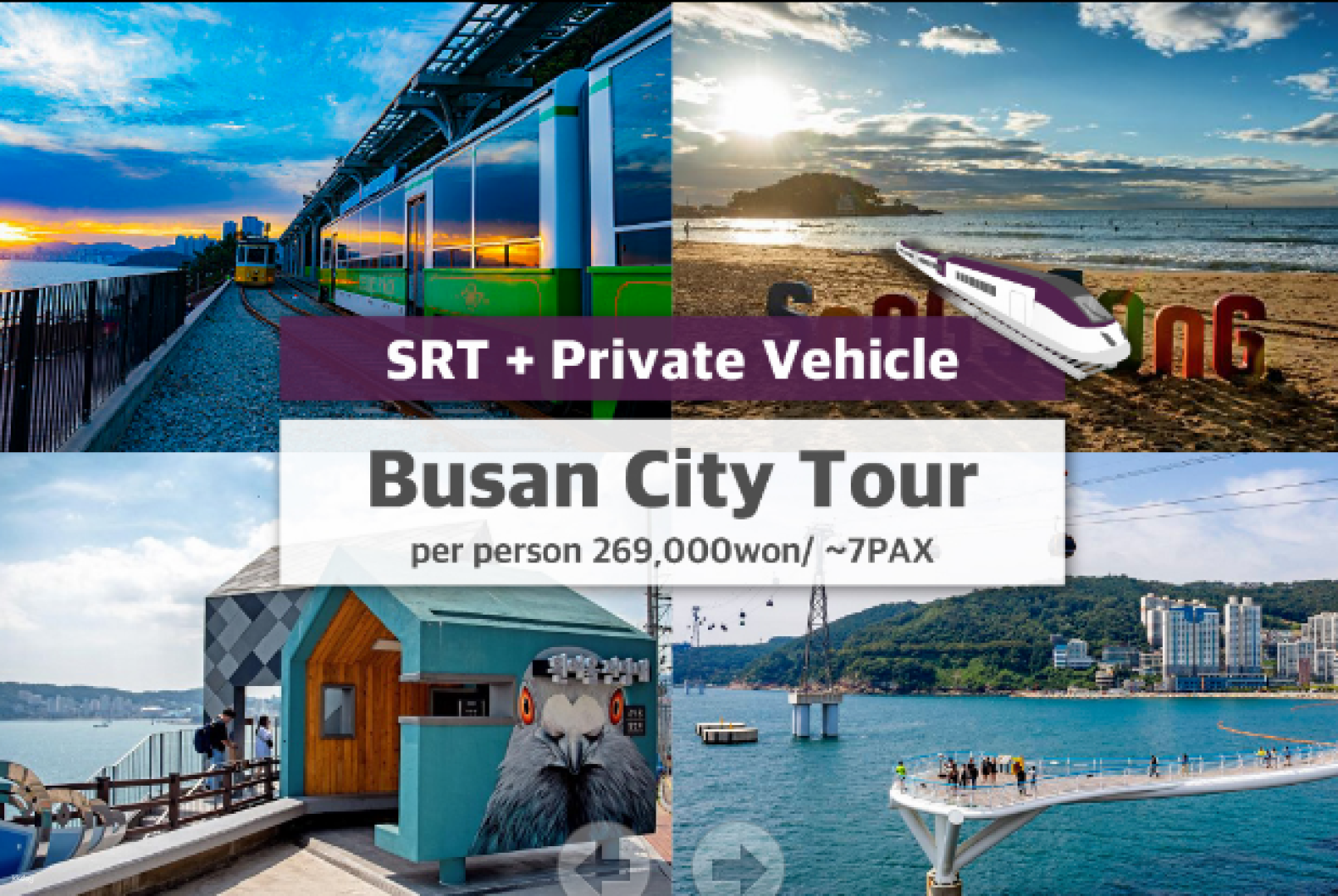 SRT One Day Private Tour Busan (Blue Line Park beach train / Songdo) 门票 ...